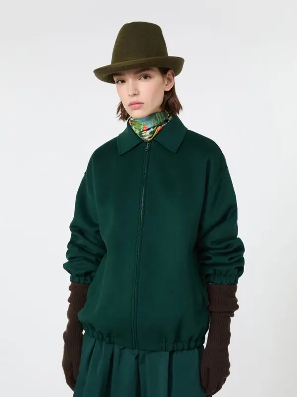 Max Mara Double Wool Broadcloth Bomber Jacket
