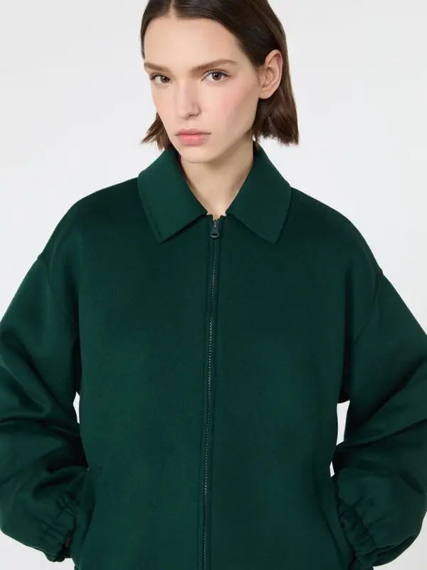 Max Mara Double Wool Broadcloth Bomber Jacket