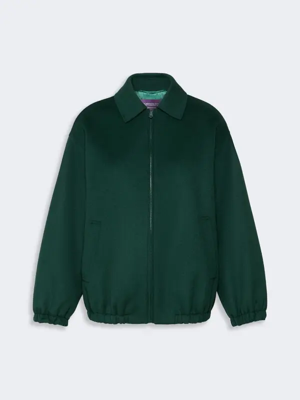 Max Mara Double Wool Broadcloth Bomber Jacket