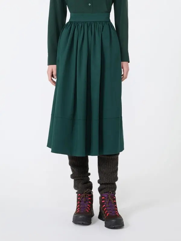 Max Mara Cotton Satin Midi Skirt