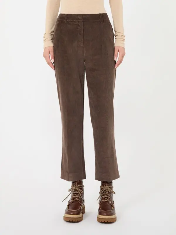 Max Mara Cotton Velvet Cropped Trousers