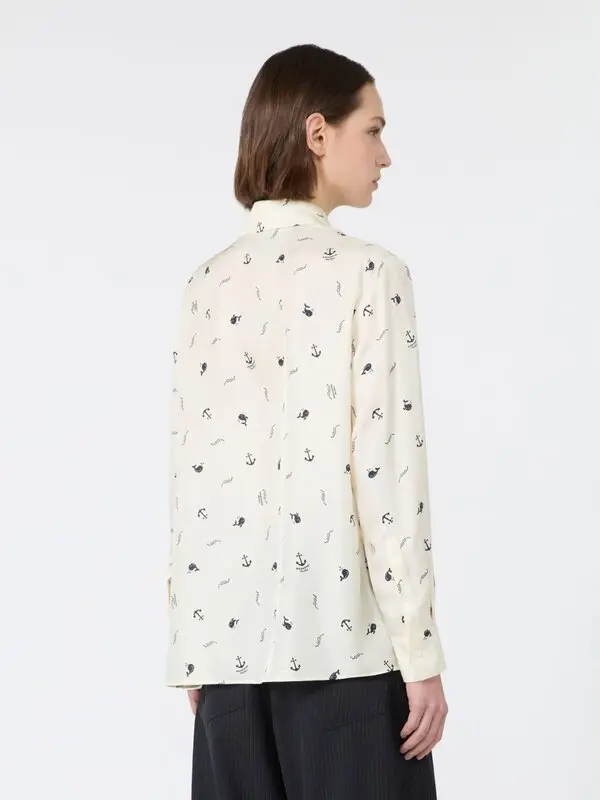Max Mara Printed Silk Shirt - Ivory