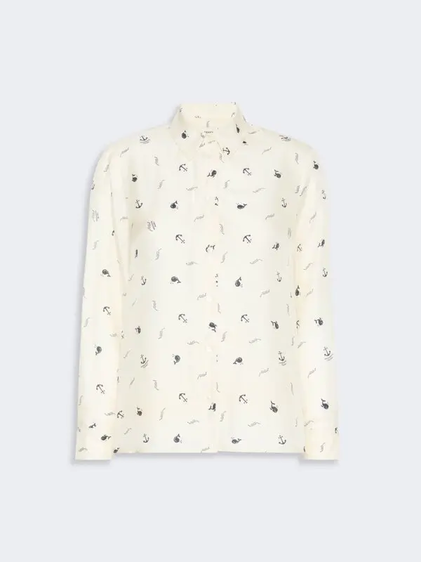 Max Mara Printed Silk Shirt - Ivory