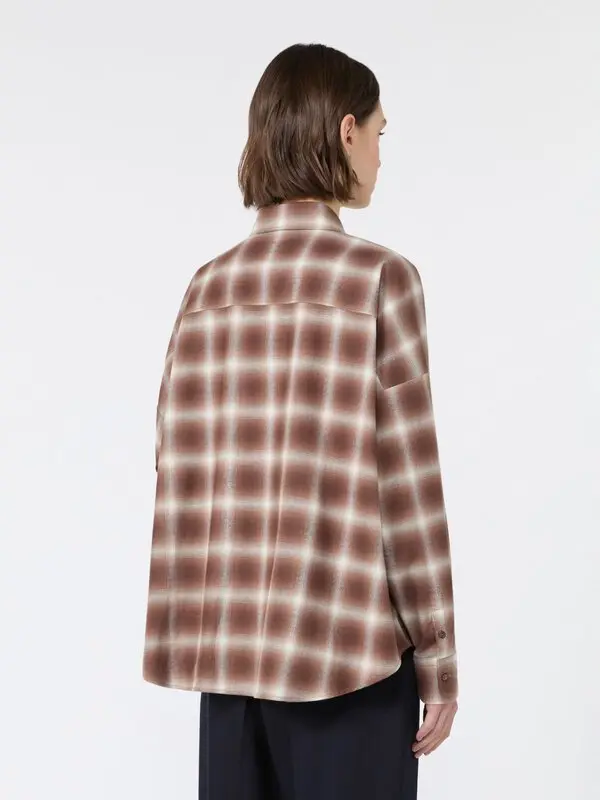 Max Mara Check Design Cotton Flannel Shirt - Brown