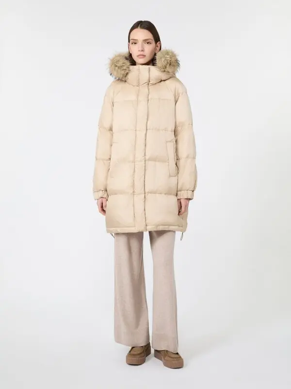 Max Mara Reversible Midi Parka In Water-repellent Plain-weave Fabric