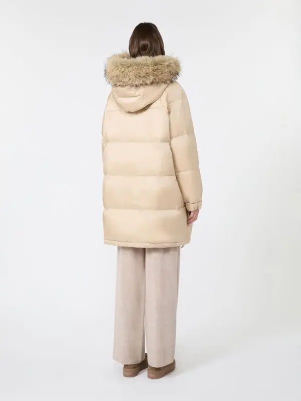 Max Mara Reversible Midi Parka In Water-repellent Plain-weave Fabric