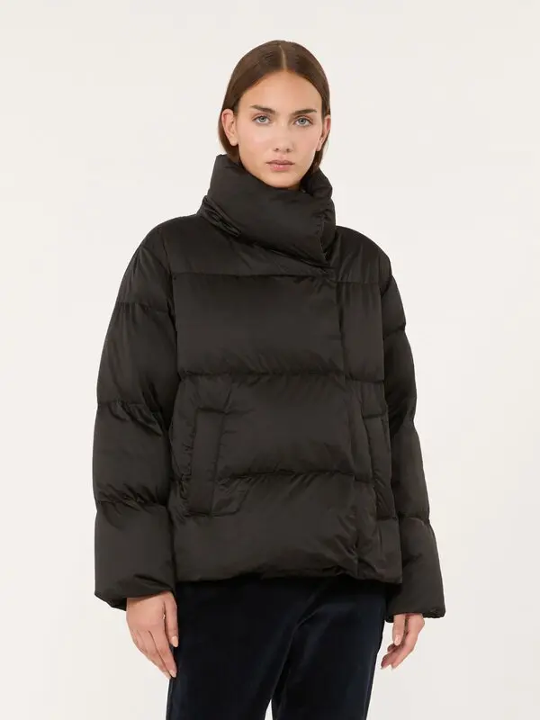 Max Mara Short Down Jacket In Technical Satin