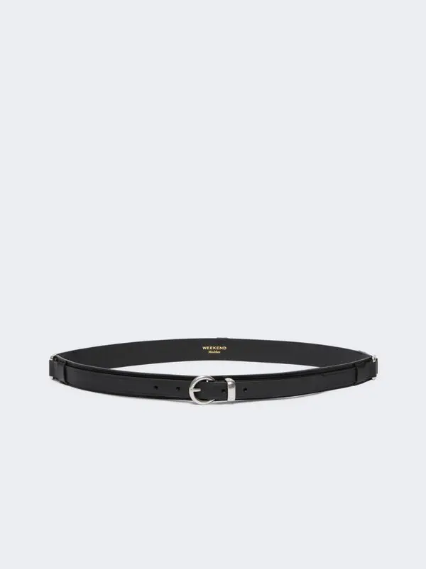 Max Mara Leather Belt With Rectangular Rings - Black