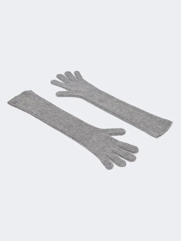Max Mara Cashmere Yarn Gloves - Light Grey