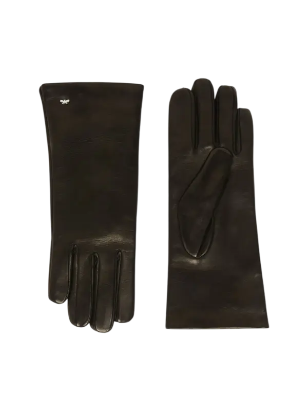 Max Mara Short Nappa Leather Gloves - Black