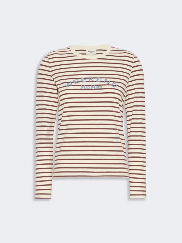 Max Mara Long-sleeved Jersey T-shirt - Bordeaux
