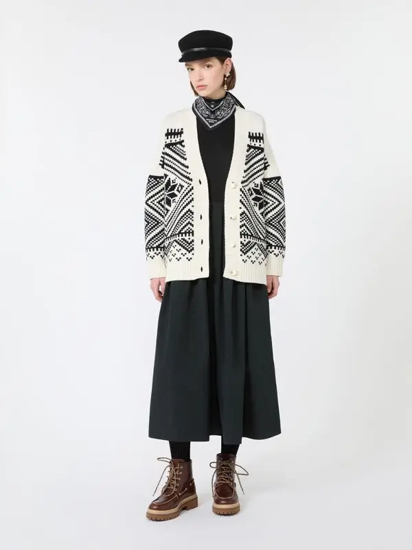 Max Mara Jacquard Jersey And Taffeta Dress