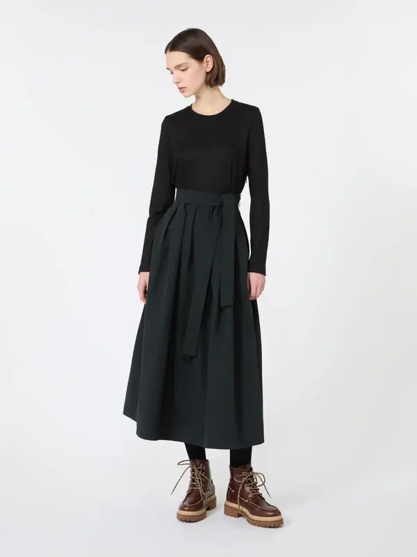 Max Mara Jacquard Jersey And Taffeta Dress
