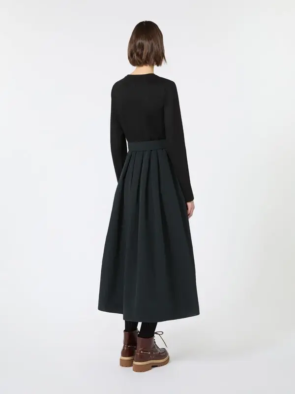 Max Mara Jacquard Jersey And Taffeta Dress