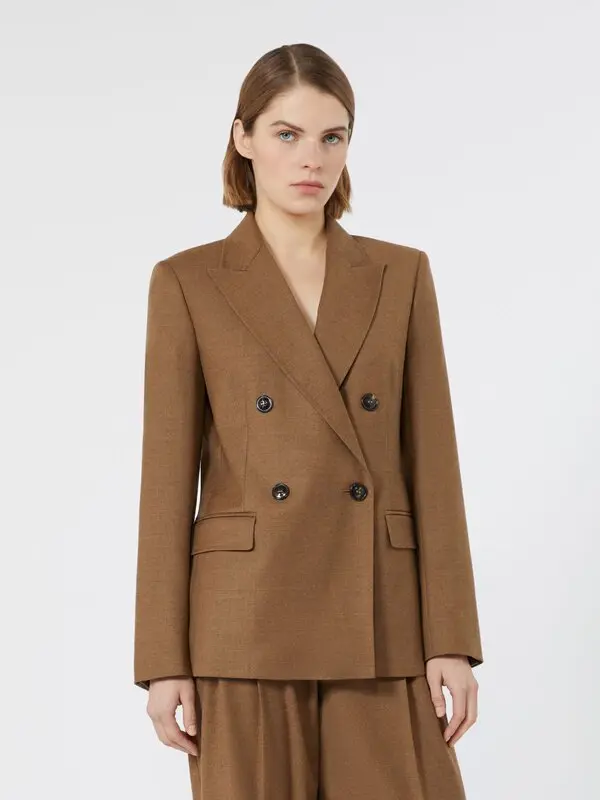 Max Mara Double-breasted Wool Flannel Blazer