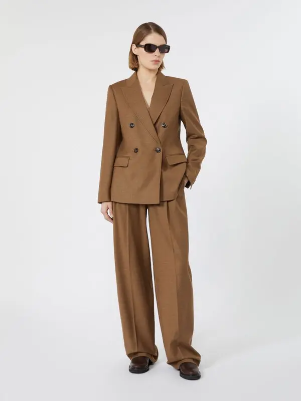 Max Mara Double-breasted Wool Flannel Blazer