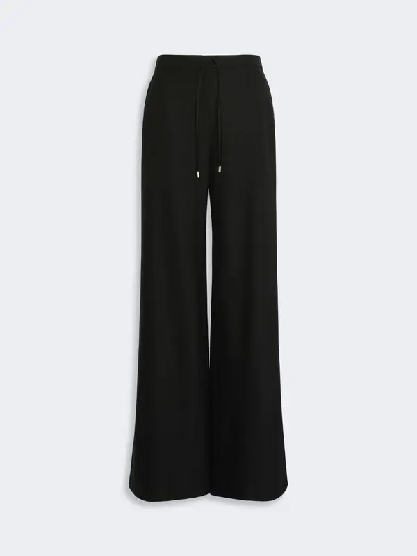 Max Mara Wool Drawstring Trousers - Black