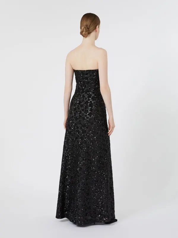Max Mara Embroidered And Sequinned Tulle Bustier Dress