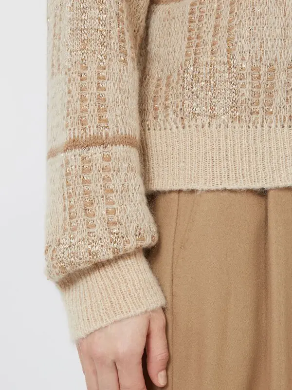 Max Mara Boxy-fit Wool, Mohair And Cashmere Sweater - Ecru