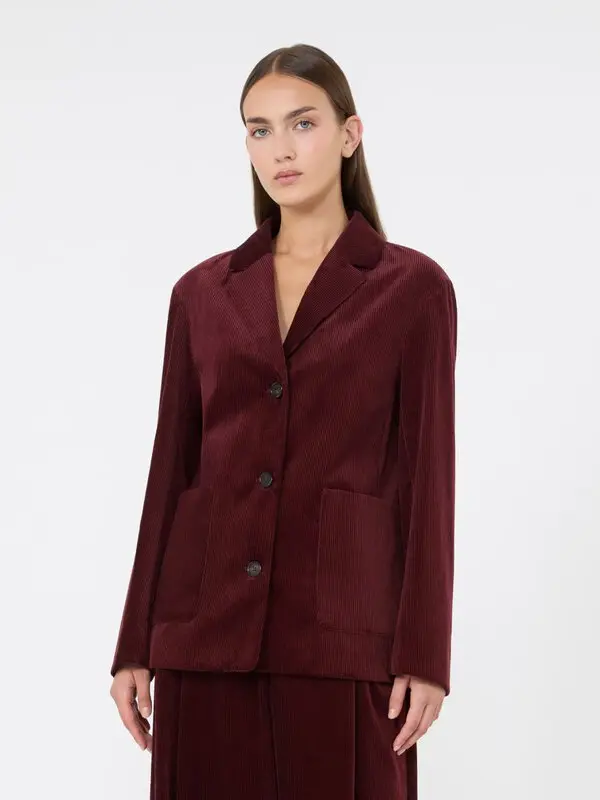 Max Mara Fine Rib-knit Single-breasted Velvet Jacket