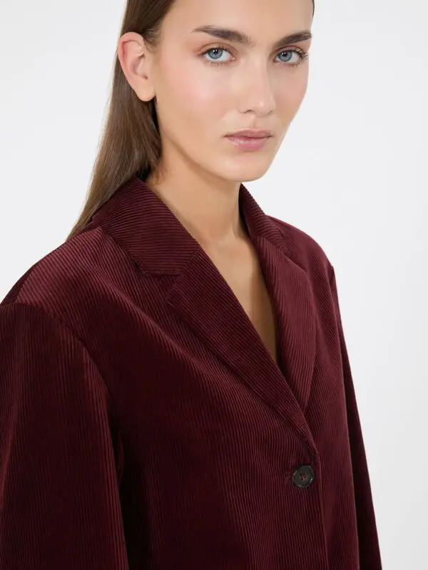 Max Mara Fine Rib-knit Single-breasted Velvet Jacket