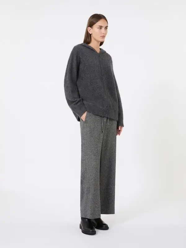 Max Mara Wool Flannel Joggers - Black