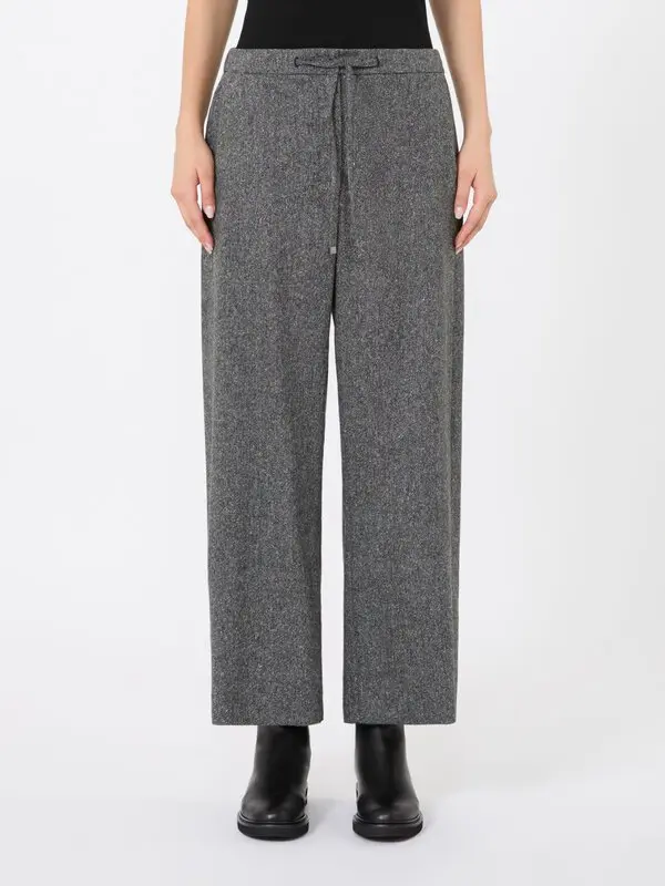 Max Mara Wool Flannel Joggers - Black
