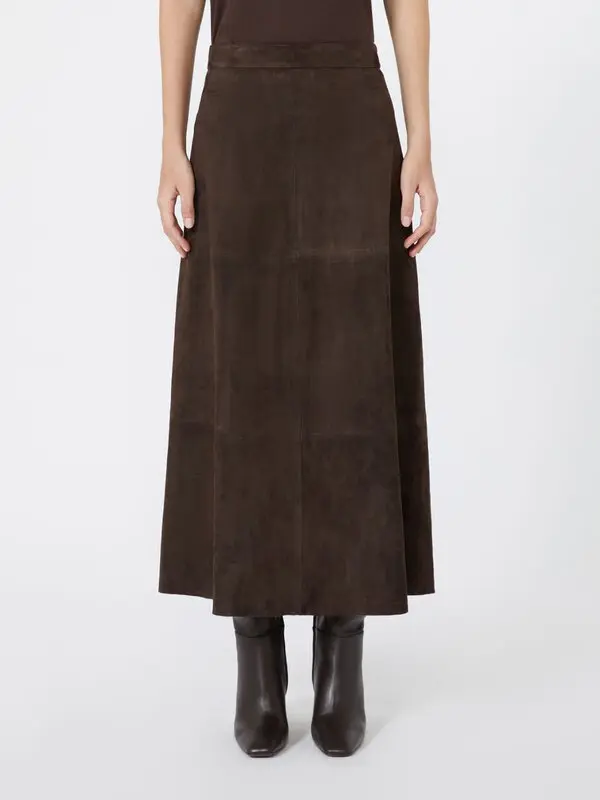 Max Mara Flared Suede Skirt