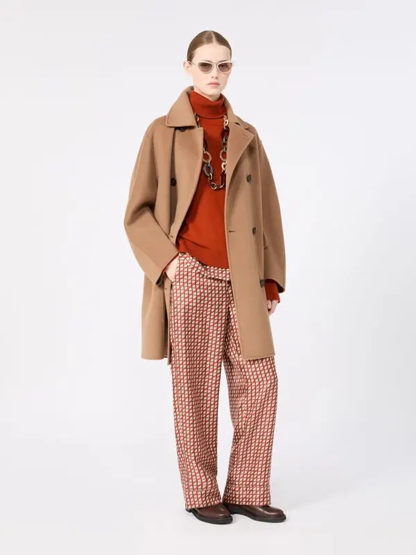 Max Mara Wool Polo-neck Sweater With Branded Patch Detail