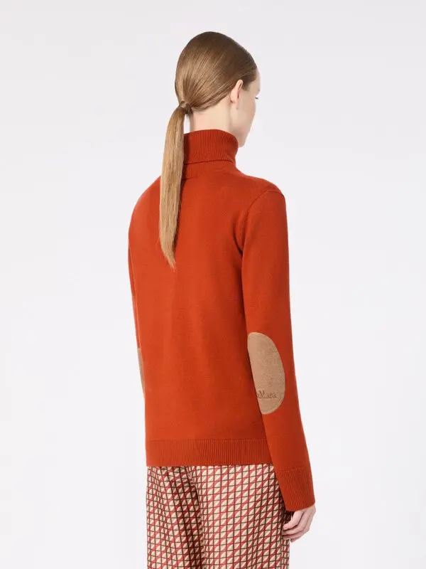 Max Mara Wool Polo-neck Sweater With Branded Patch Detail