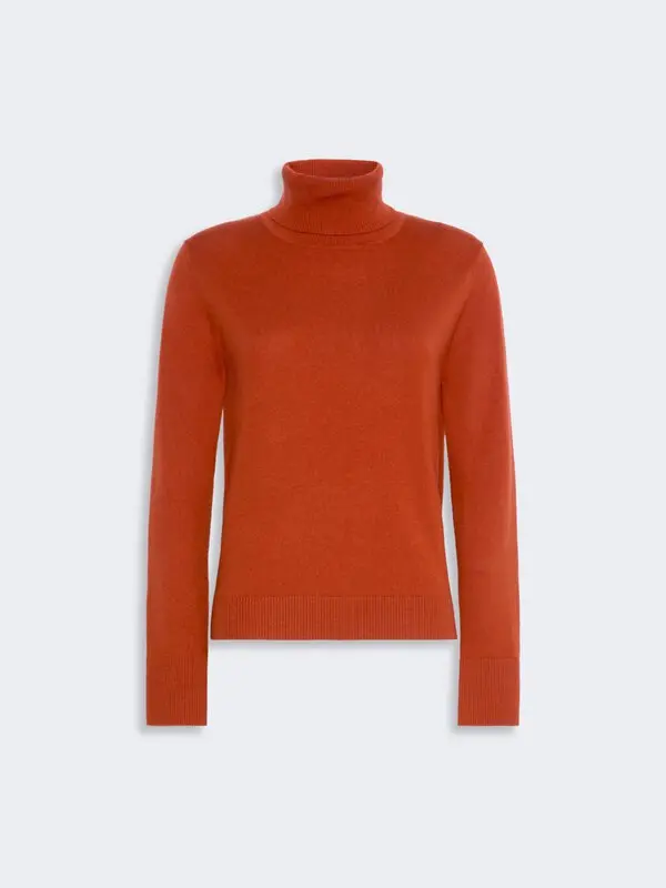 Max Mara Wool Polo-neck Sweater With Branded Patch Detail