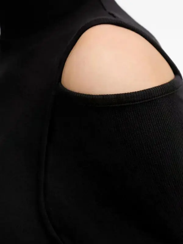 SPORTALM Cold-shoulder Ribbed-knit Top