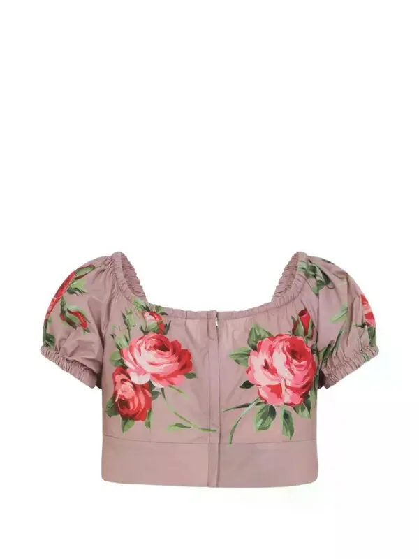 Dolce & Gabbana Floral-print Knotted-front Blouse