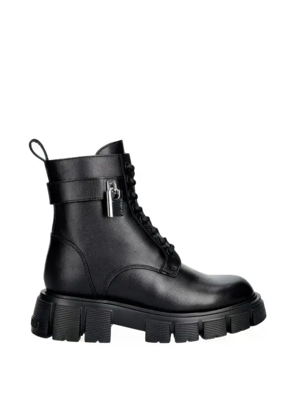 Moschino Padlock-detail Chunky-sole Boots - Black