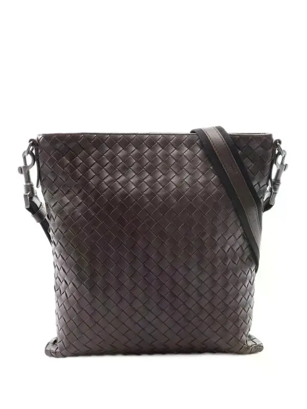 Bottega Veneta 2000s Intrecciato Shoulder Bag - Brown