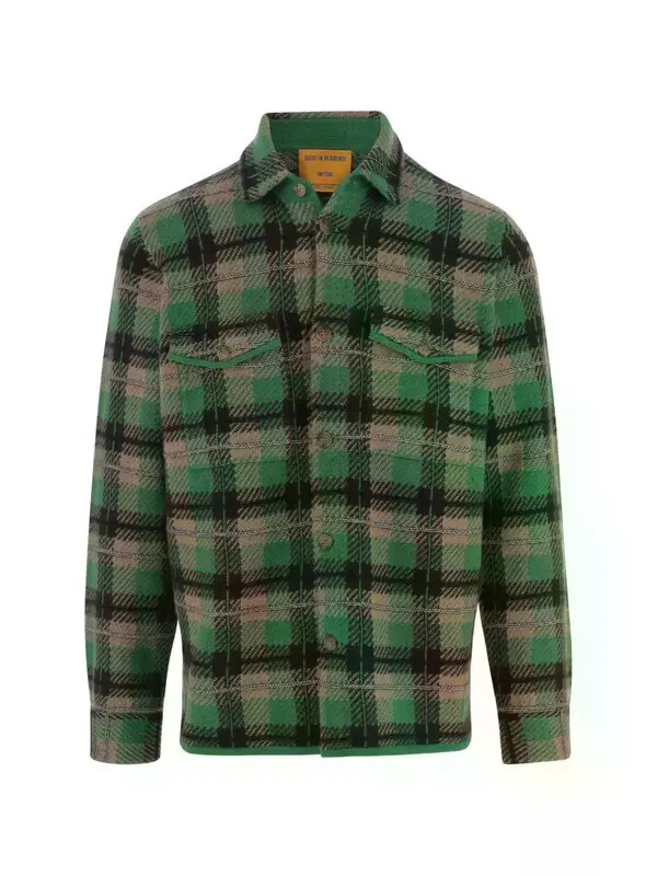 Guest In Residence Check-pattern Cashmere Shirt - Green