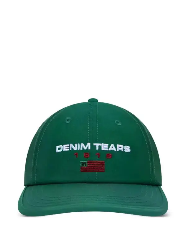 DENIM TEARS Logo-embroidered Hat - Green