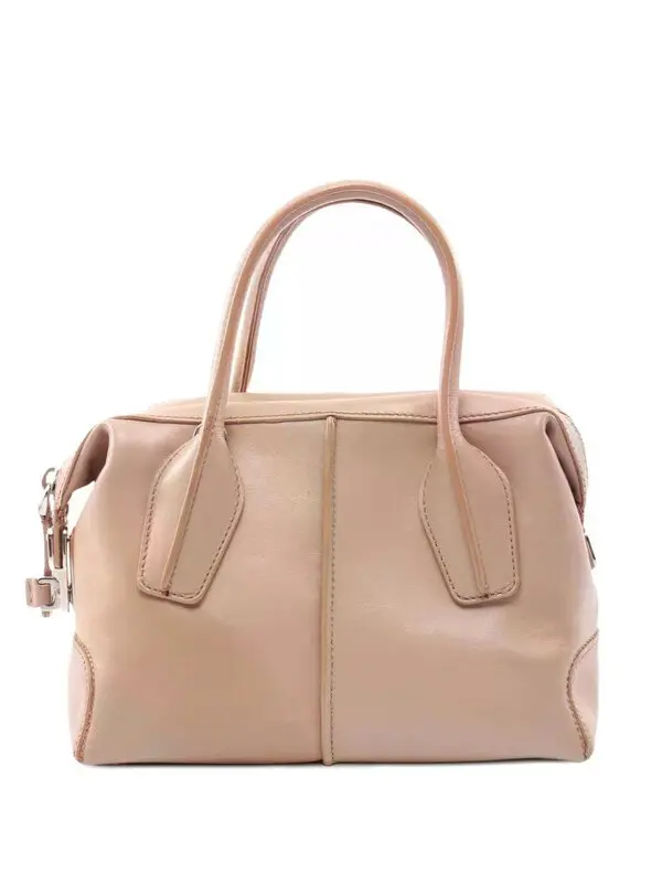 TOD'S 2000s Mini D-styling Leather Tote Bag - Neutrals