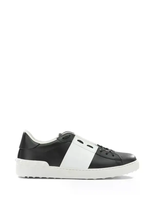 Valentino Garavani Open Rockstud Leather Sneakers - Black