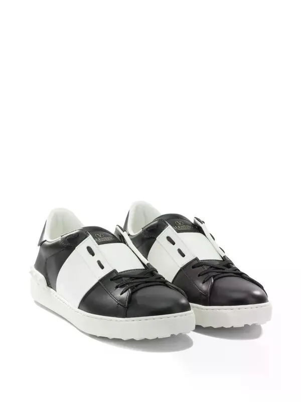 Valentino Garavani Open Rockstud Leather Sneakers - Black