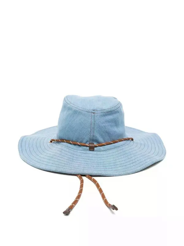 Miu Miu Logo-embroidered Wide-brim Sun Hat - Blue