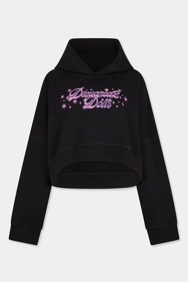Dsquared2 Dolls Cropped Onion Fit Hoodie - Black