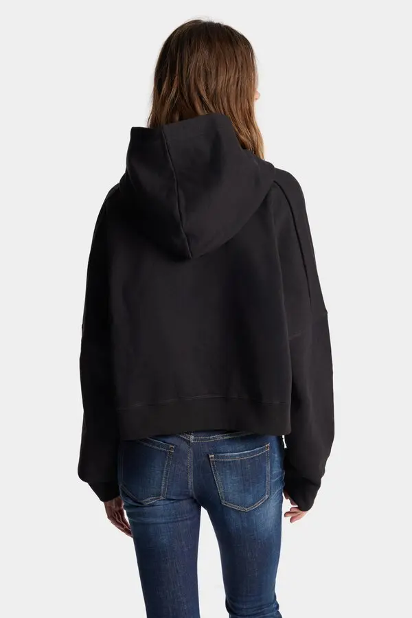 Dsquared2 Dolls Cropped Onion Fit Hoodie - Black