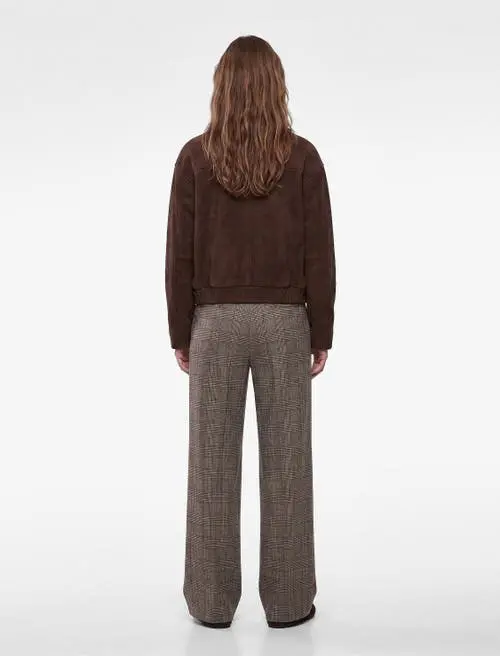 Koton Mid Rise Plaid Trousers With Belt