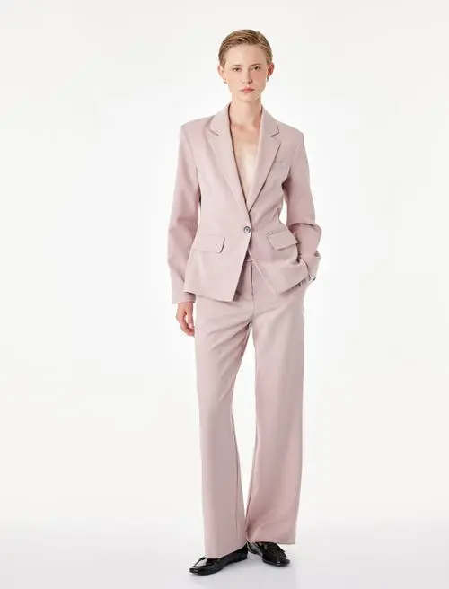 Koton Tailored Straight Leg Trousers With Pockets