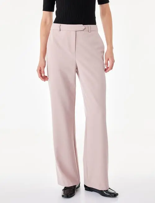 Koton Tailored Straight Leg Trousers With Pockets