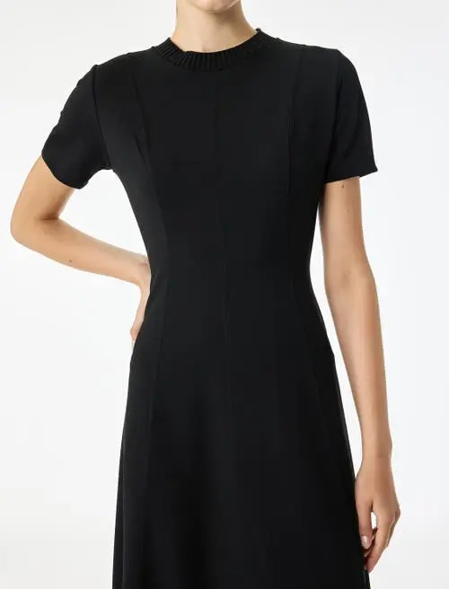 Koton Short Sleeve Crew Neck Flare Dress
