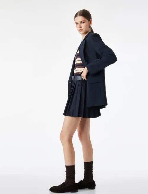 Koton Pleated Mini Skirt With Belt