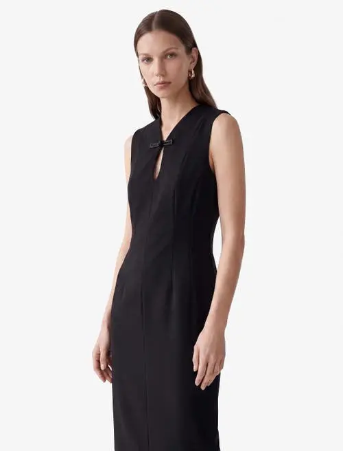 Koton Sleeveless Keyhole Detal Qipao Midi Dress With Frog Closure