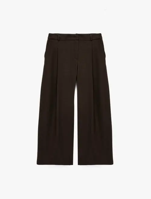 Koton Mid Rise Wide Leg Tailored Trousers